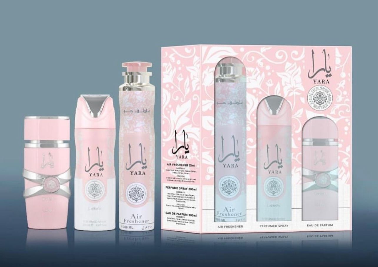 ESTUCHE LATTAFA YARA MUJER (3 PIEZAS) - Perfumes Aqua